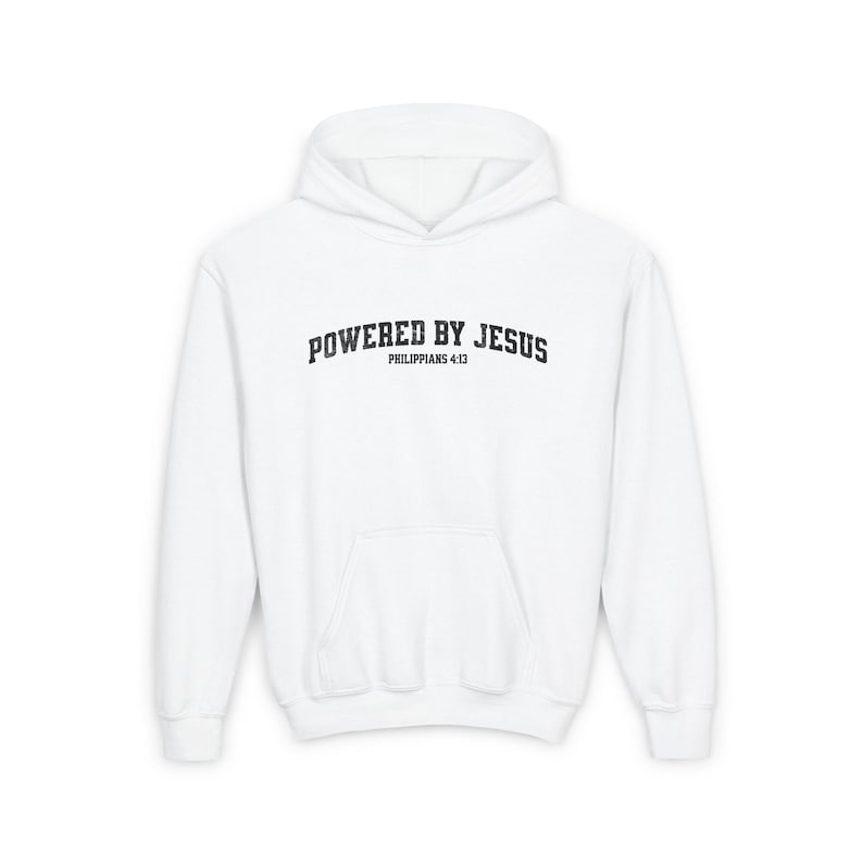 Powered by Jesus Youth Pullover, Christian Kids Sweatshirt, Christian ...