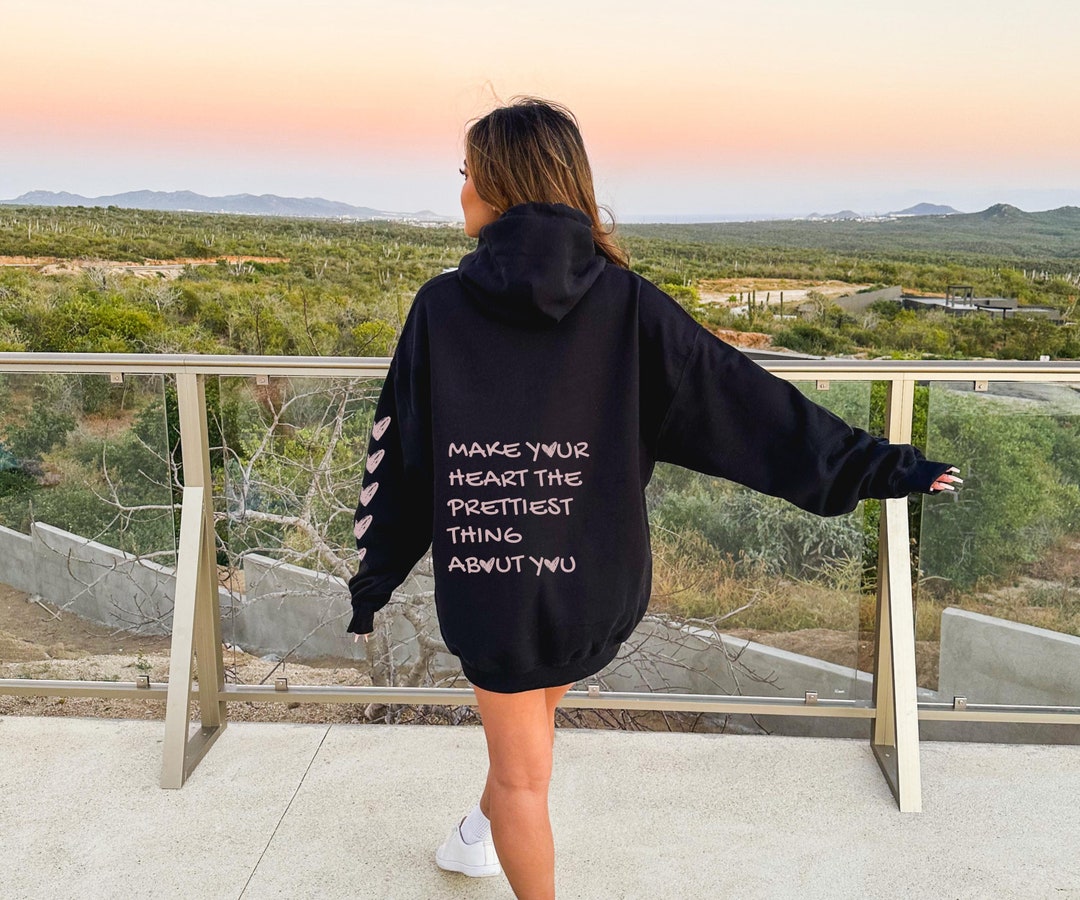Heart Quote Hoodie, Self Growth Hoodie, Positive Vibes Sweatshirt ...