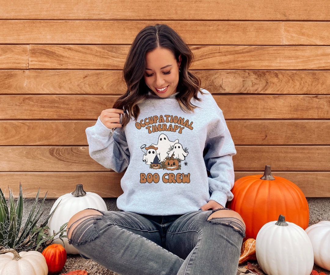 Retro Occupational Therapy Boo Crew Halloween Sweatshirt for Individual ...