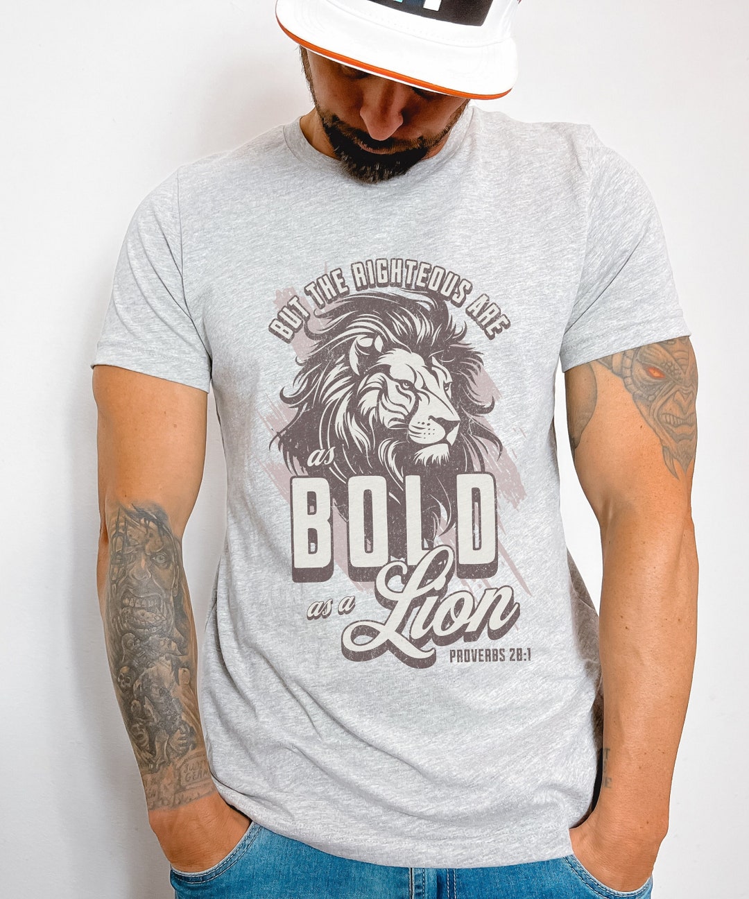 Christian Merch Jesus Crewneck Bold as a Lion Shirt Featuring Proverbs ...