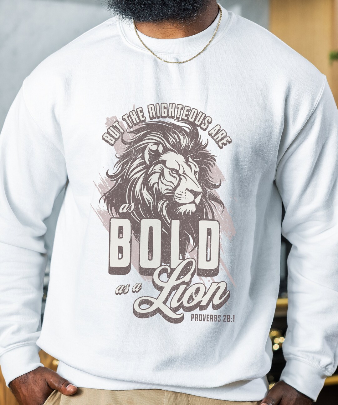 Christian Merch Jesus Crewneck Bold as a Lion Sweatshirt Featuring ...