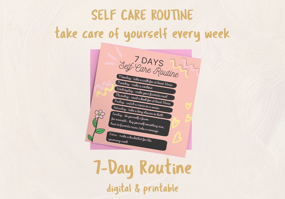 Self Care Routine, Template for Self Care, 7-day-routine, Printable ...