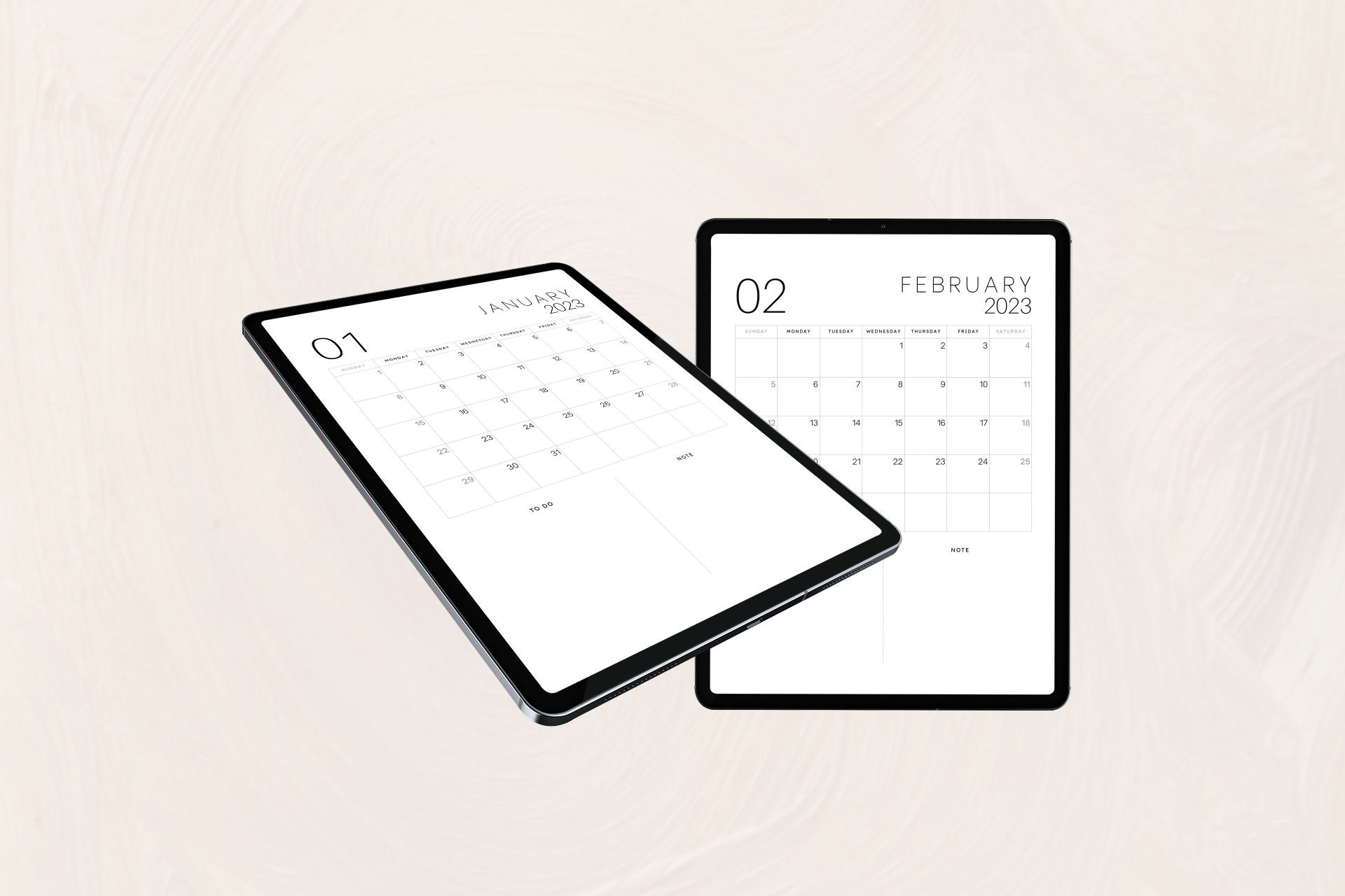 2023 Calendar, 12x Digital Pages, Printable, Instant Download, To-do ...