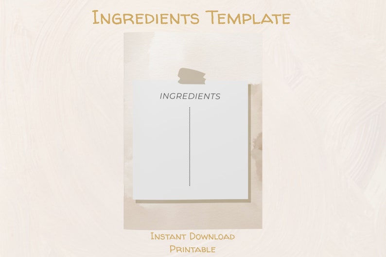 Custom Ingredients Card, Template for Securing and Sharing Ingredients ...