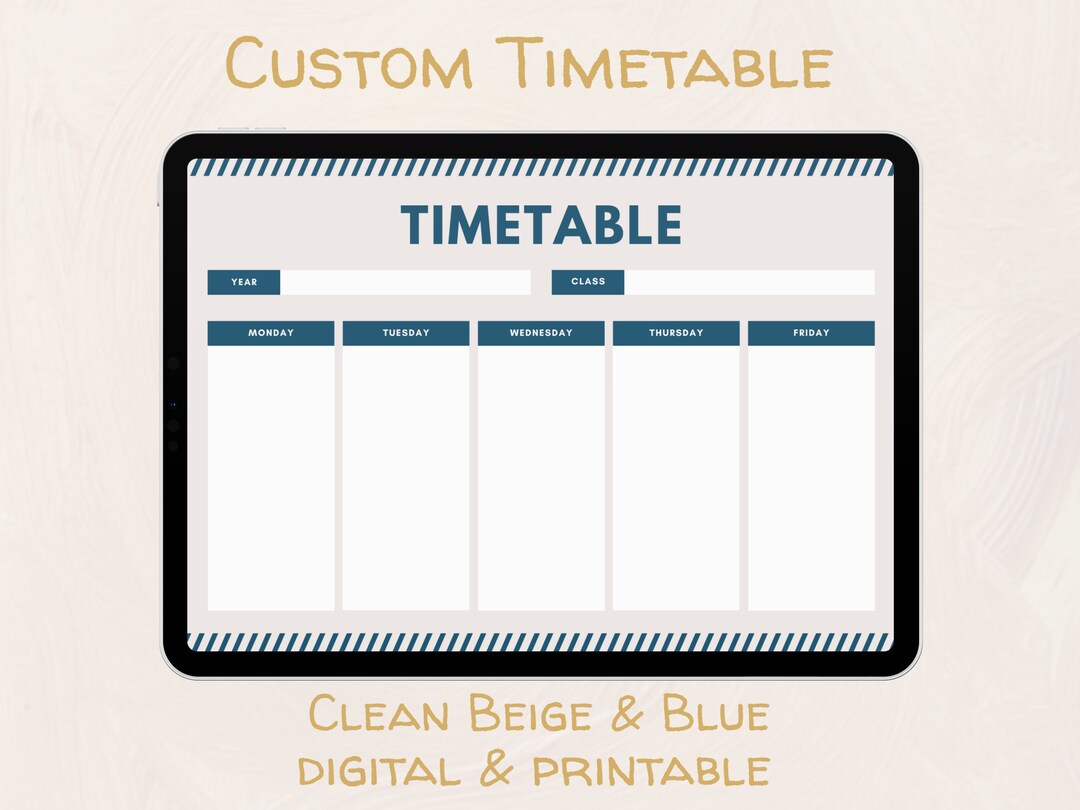 Digital Timetable, Printable, Instant Download, Stay Organized and ...