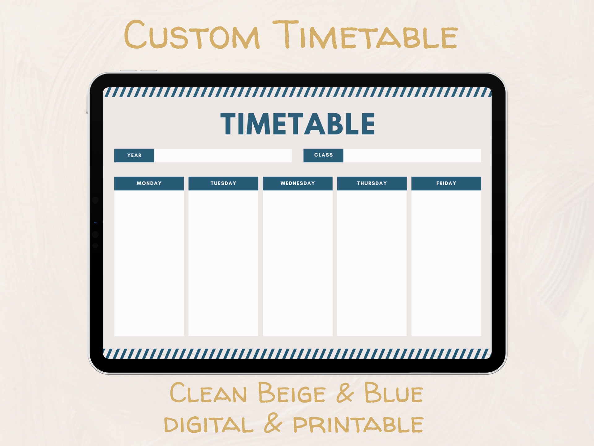 Digital Timetable, Printable, Instant Download, Stay Organized and ...