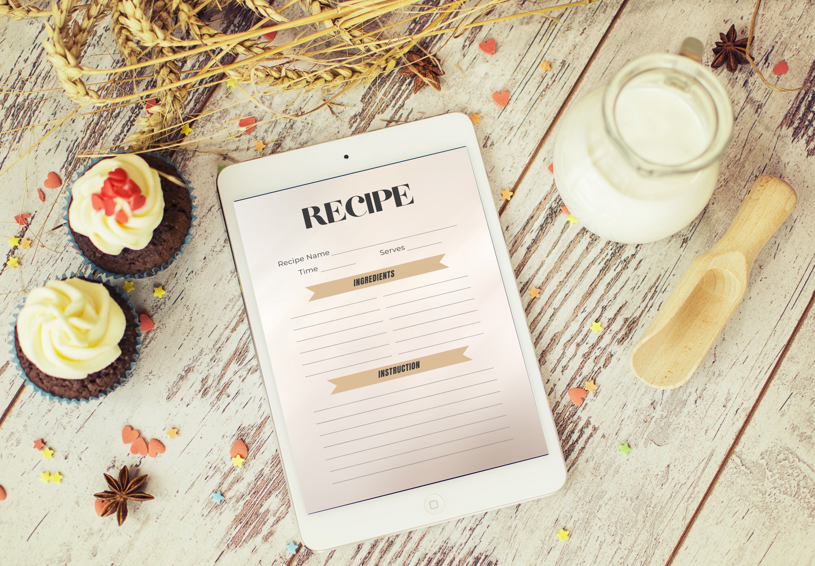 Printable Recipe, Custom Recipe Card Template, Instant Download, Save ...