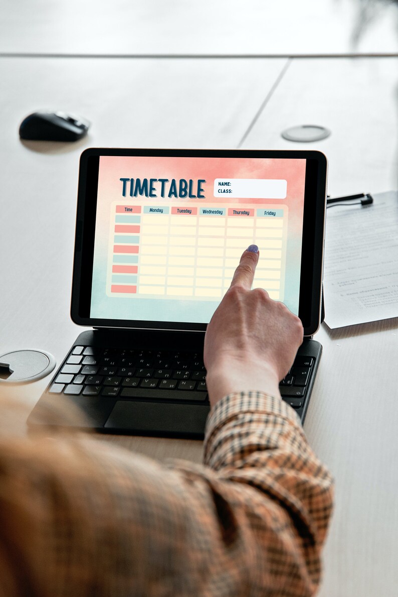 Digital Timetable, Printable School Schedule, Instant Download ...