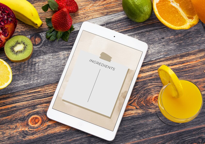 Custom Ingredients Card, Template for Securing and Sharing Ingredients ...