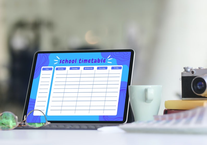 Digital & Printable Timetable, Custom School Schedule, Instant Download ...