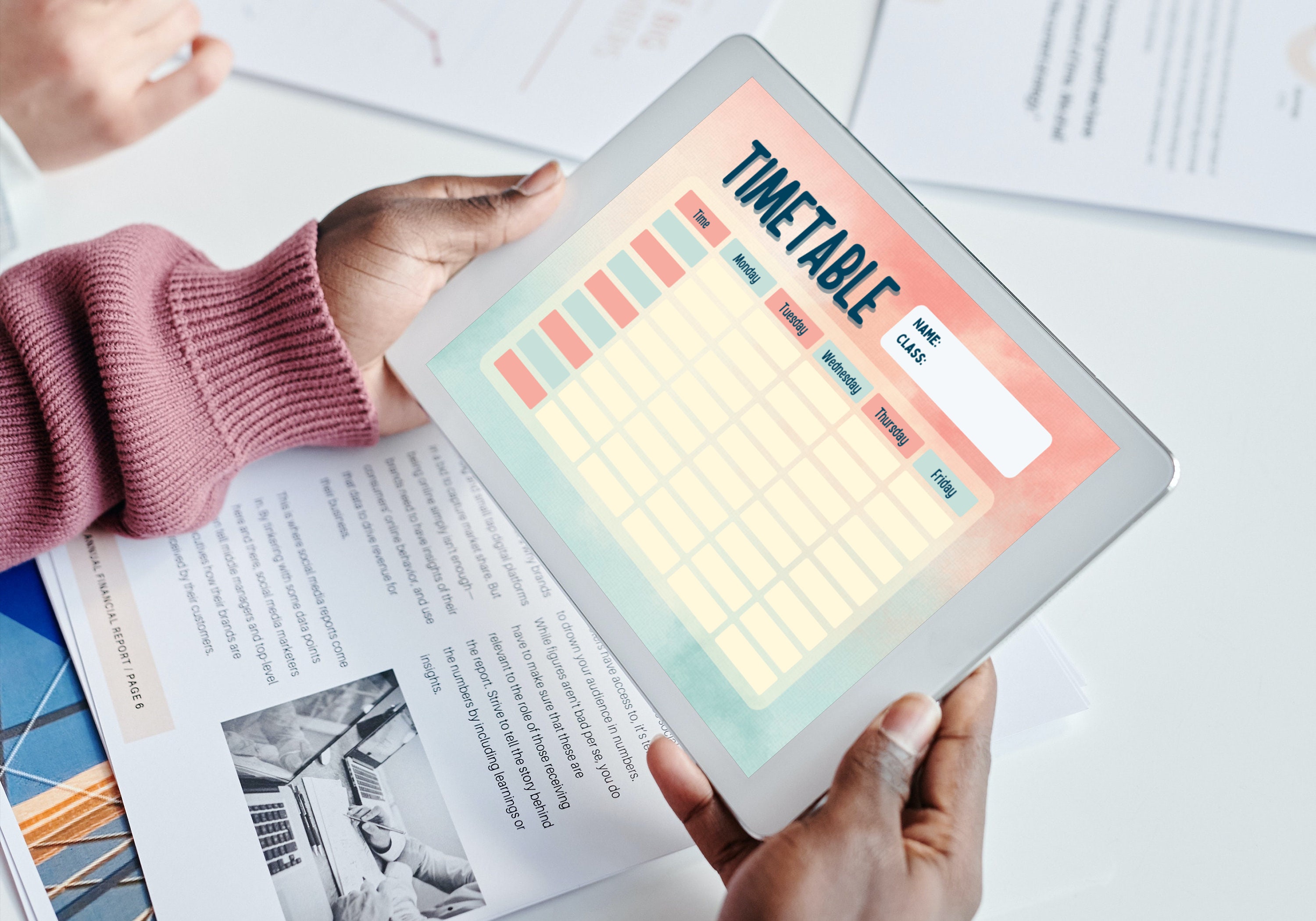 Digital Timetable, Printable School Schedule, Instant Download ...