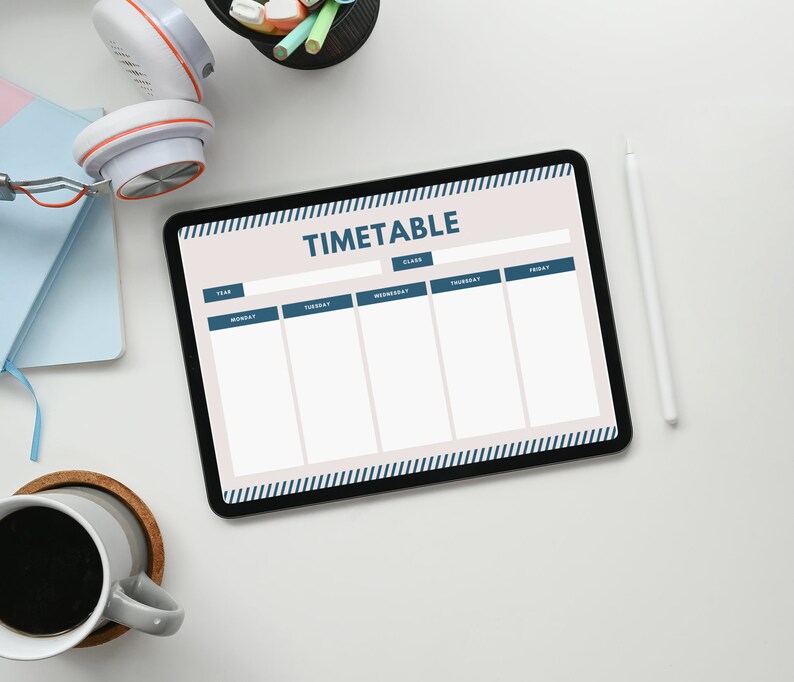 Digital Timetable, Printable, Instant Download, Stay Organized and ...