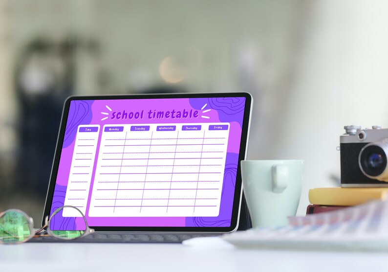 Custom School Schedule, Digital & Printable Timetable, Instant Download ...