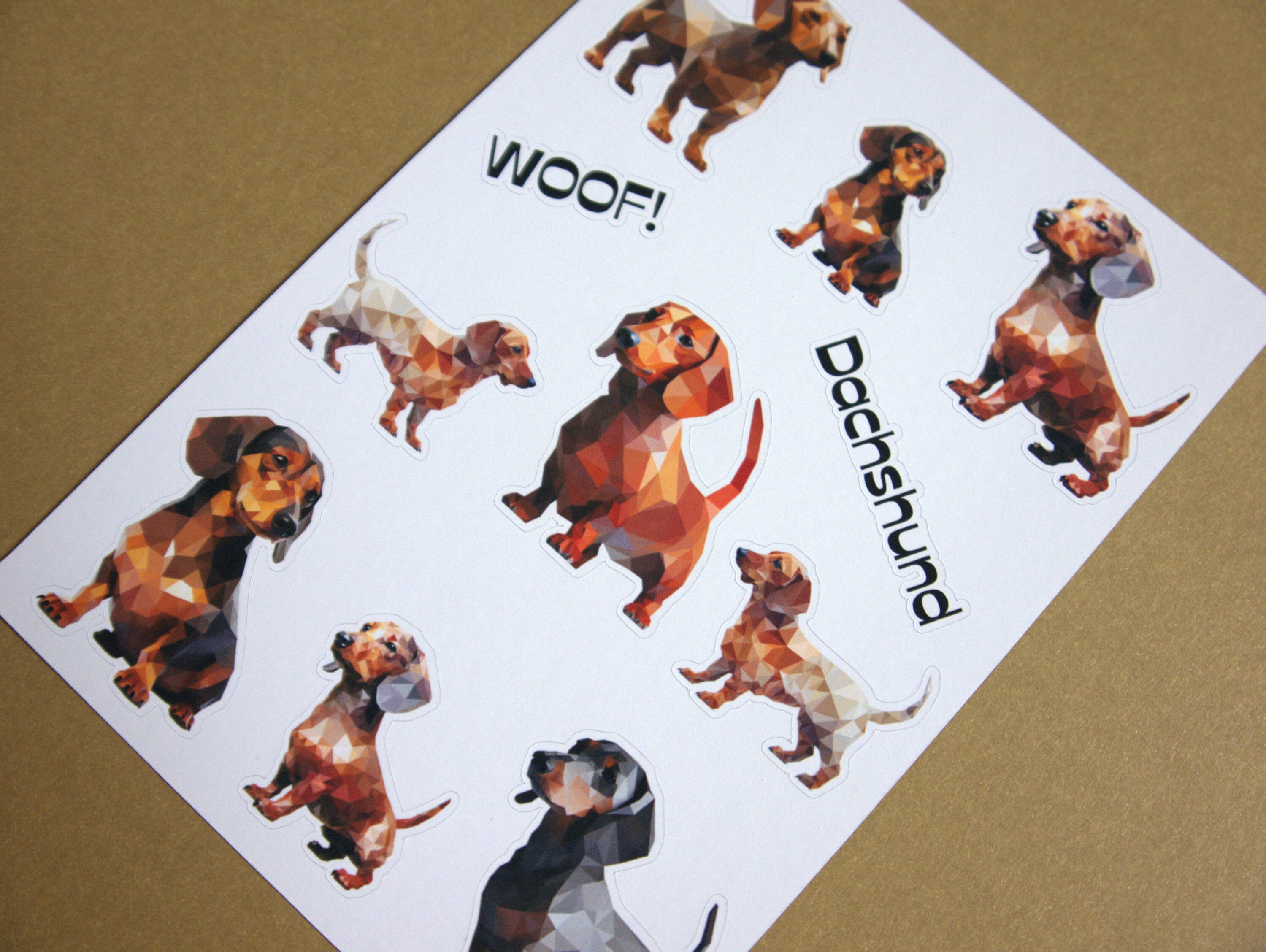 Sticker Sheet - Dachshund | Wiener Dog | Dog | Cute | Low Poly | Bullet ...