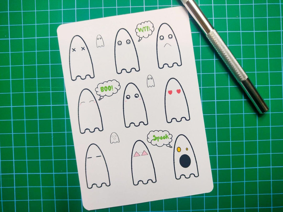 Sticker Sheet - Friendly Ghost | Bullet Journal Stickers | Scrapbook ...