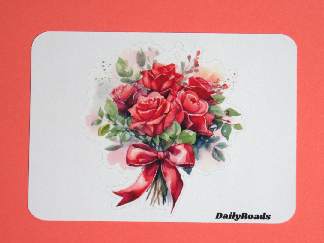 1 Piece Sticker Rose Bouquet Watercolor Bullet Journal Stickers ...