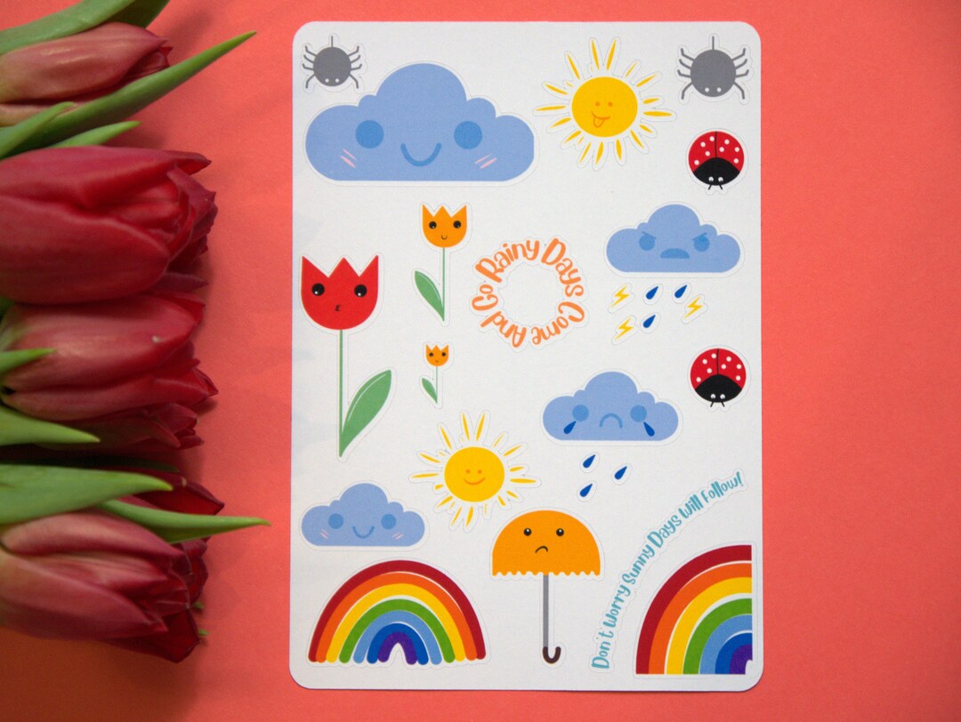 Sticker Sheet Sunny Days Bullet Journal Stickers Scrapbook Stickers ...