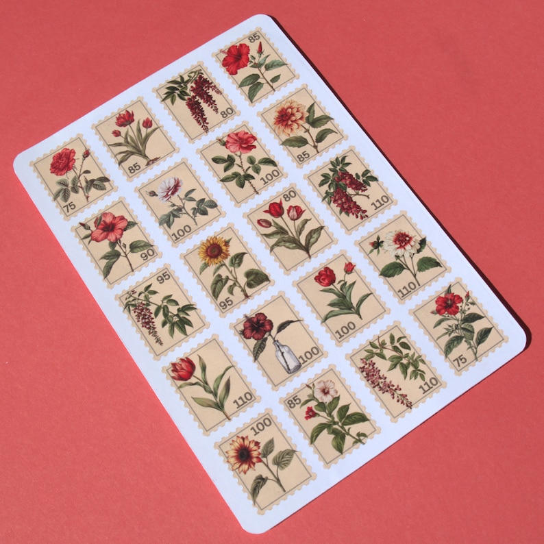 Postage Stamps Sticker Sheet - Vintage Botanical Illustartions ...