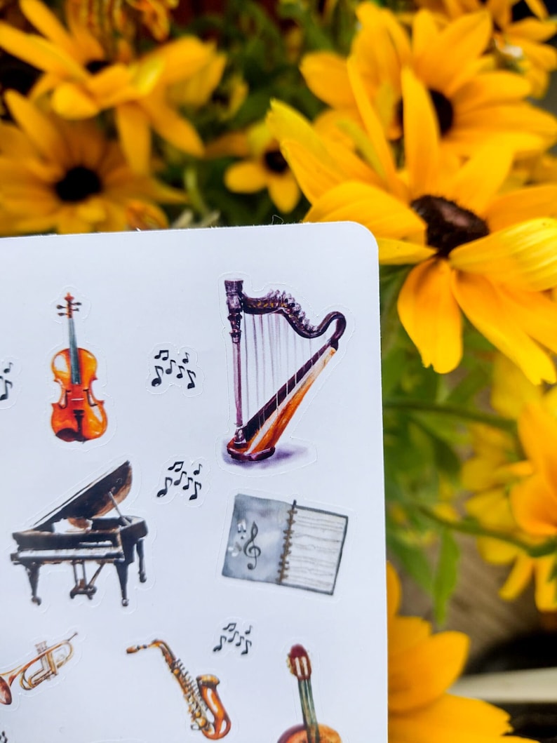 Sticker Sheet - Musical Instruments | Watercolor | Bullet Journal ...