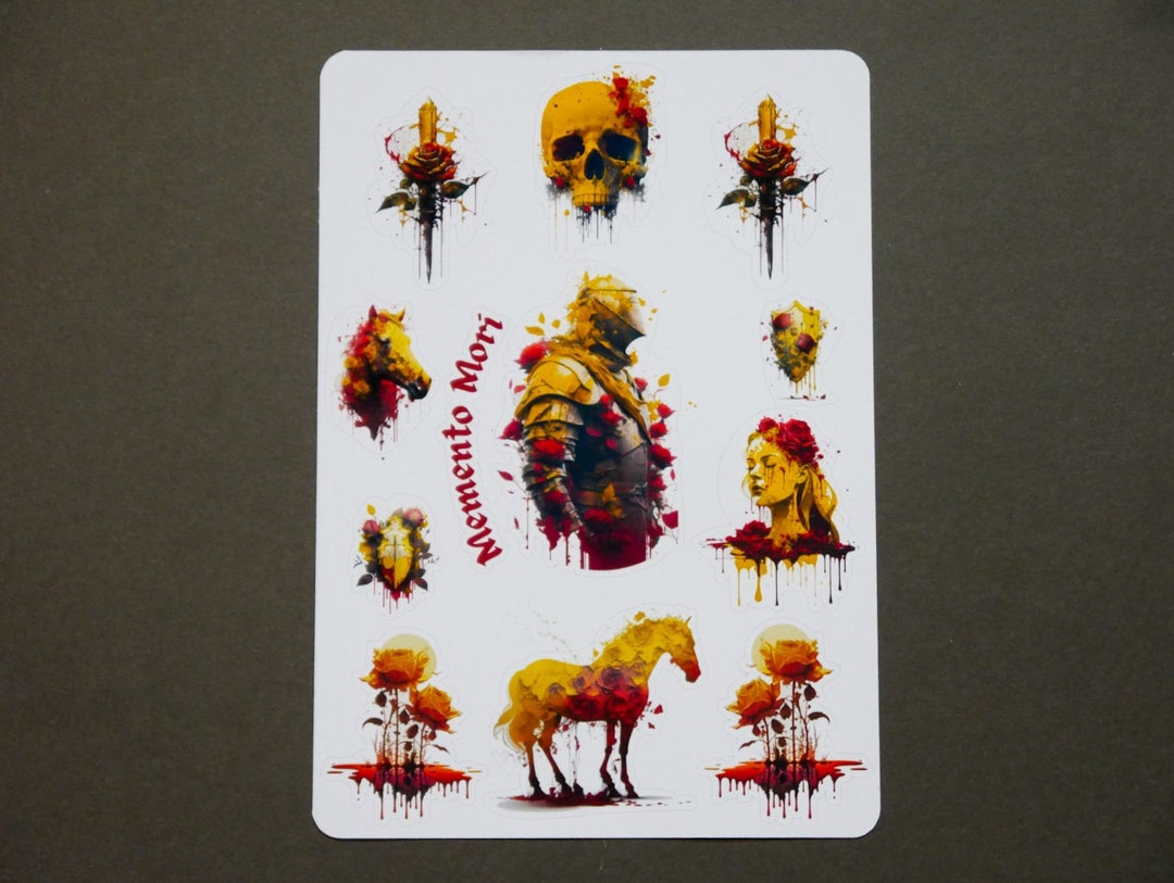 Sticker Sheet Memento Mori Medieval Bullet Journal Stickers Scrapbook ...