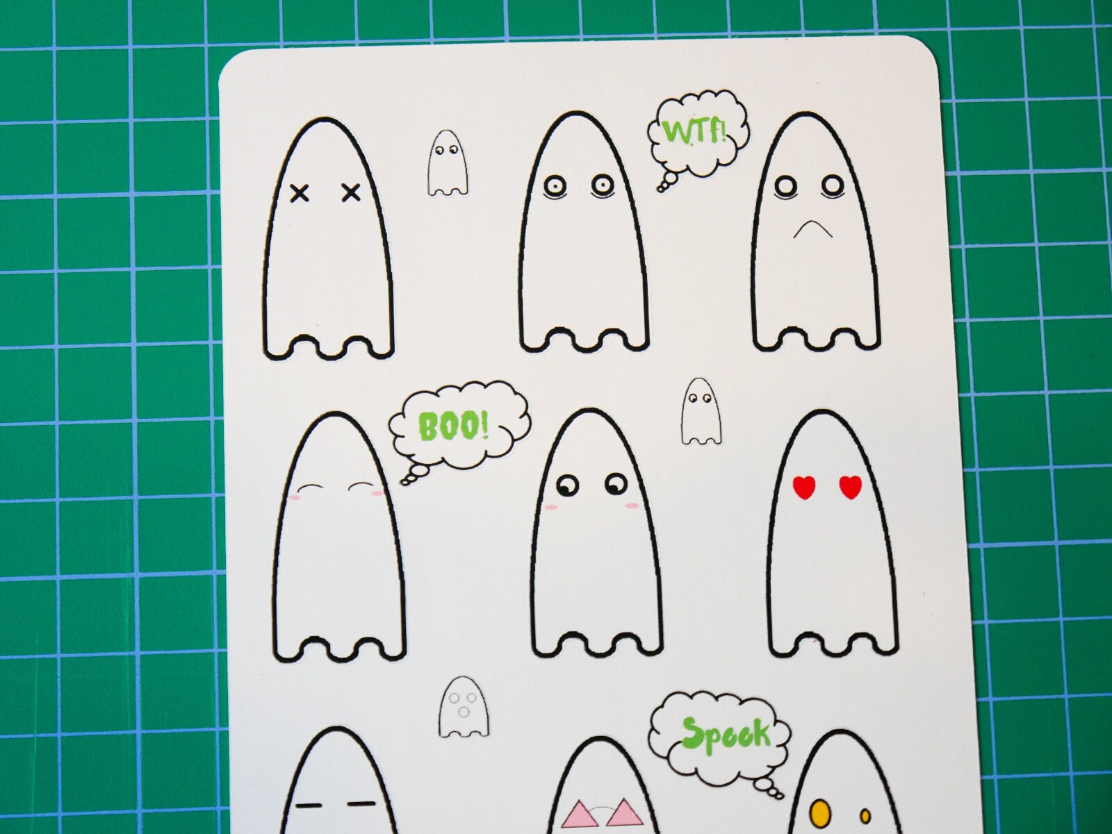 Sticker Sheet Friendly Ghost Bullet Journal Stickers Scrapbook Stickers ...
