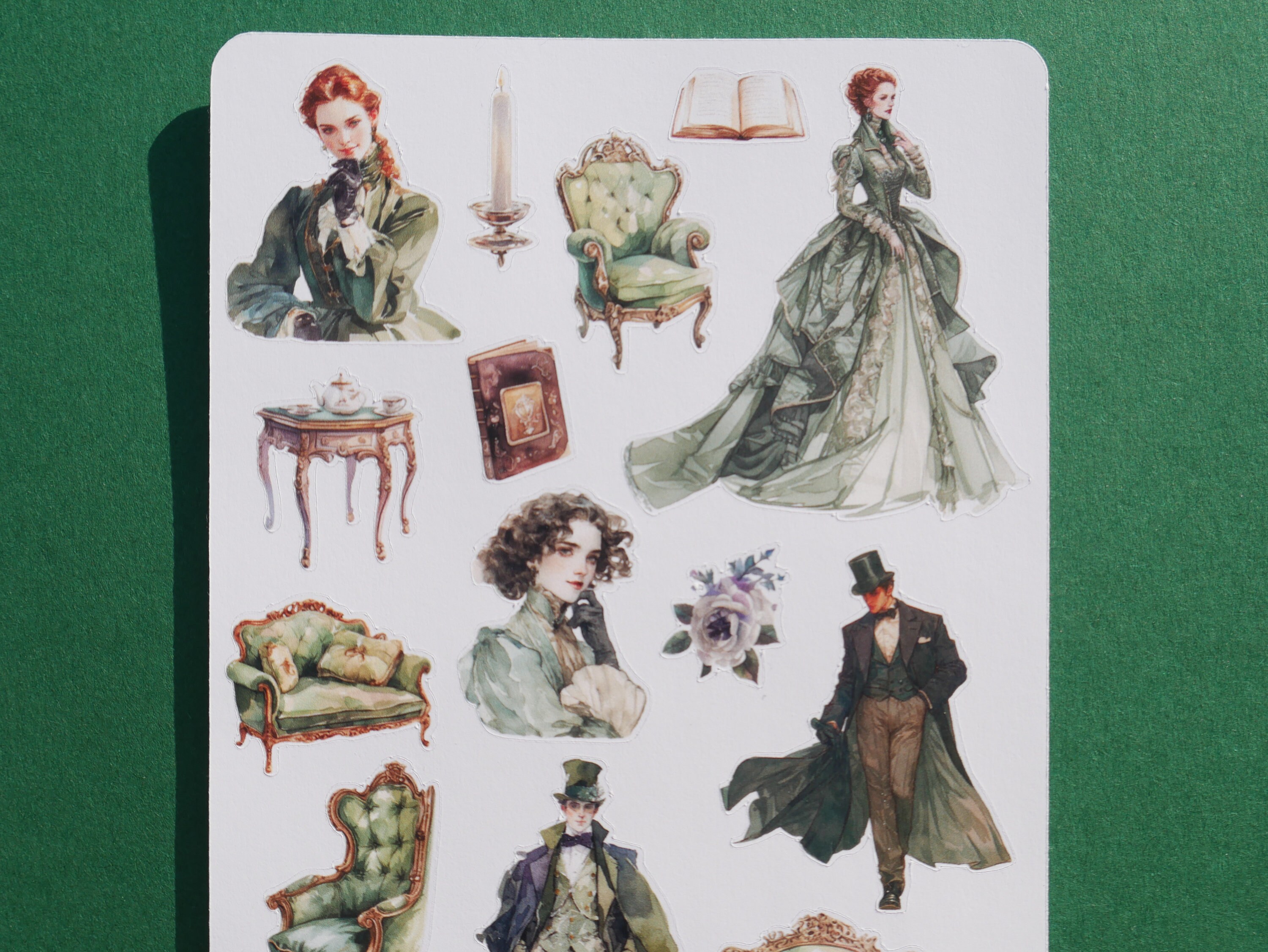 Sticker Pack - Victorian Society | Watercolor | Bullet Journal Stickers ...