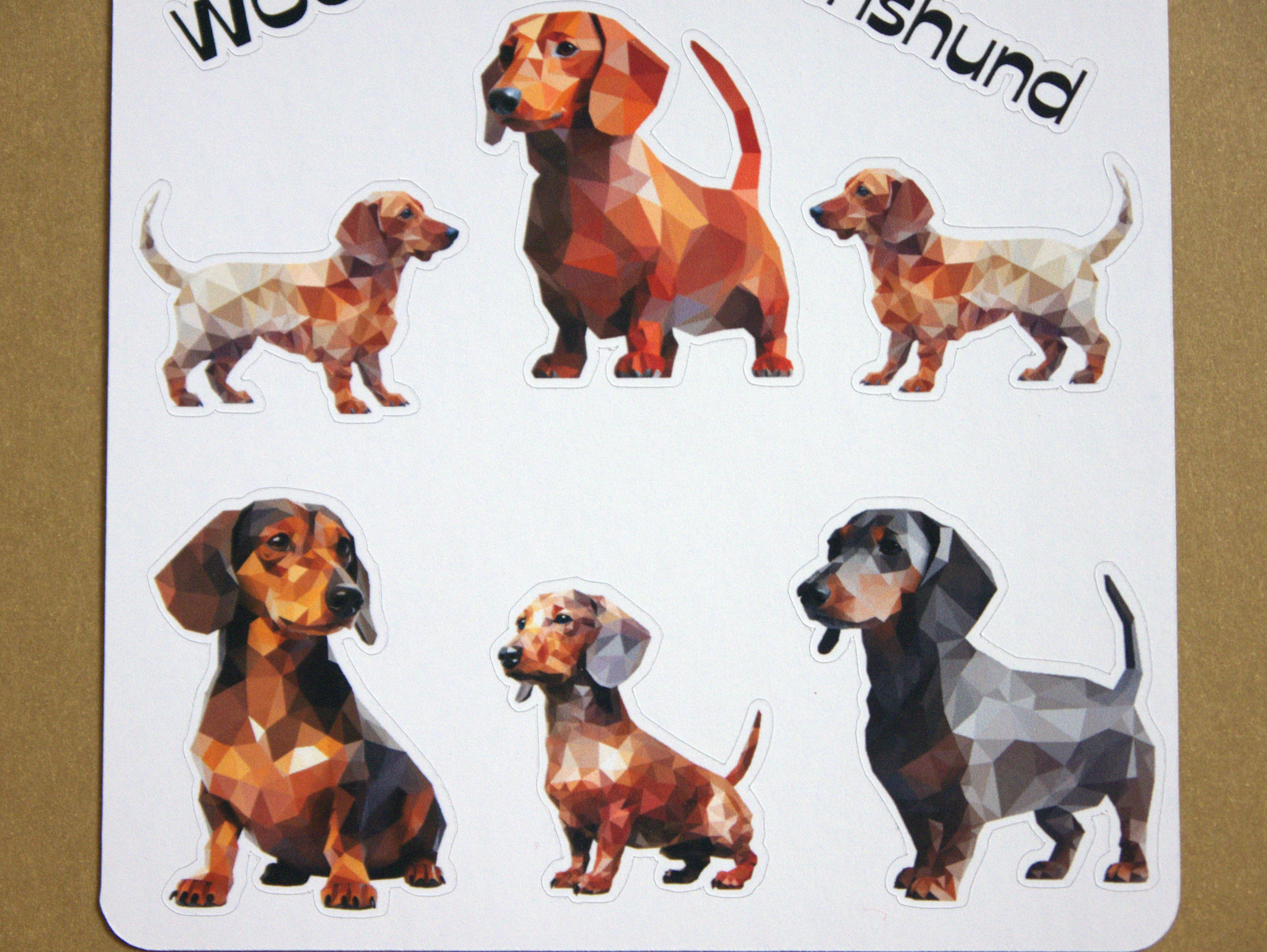 Sticker Sheet - Dachshund | Wiener Dog | Dog | Cute | Low Poly | Bullet ...
