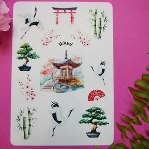 Japan Sticker Sheet - Ikigai | Japanese Patterns | Sakura | Watercolor ...