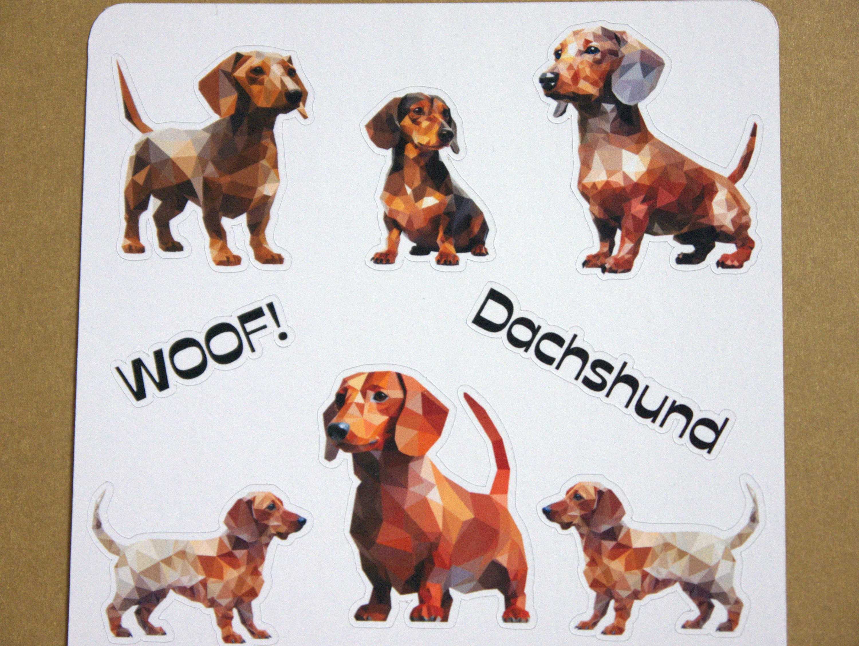 Sticker Sheet - Dachshund | Wiener Dog | Dog | Cute | Low Poly | Bullet ...