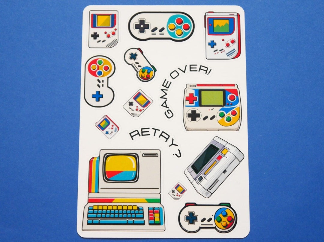 Sticker Sheet Retro Gaming Retro Console Bullet Journal Stickers ...