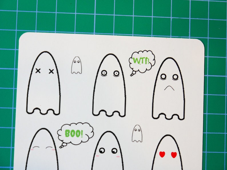 Sticker Sheet Friendly Ghost Bullet Journal Stickers Scrapbook Stickers ...