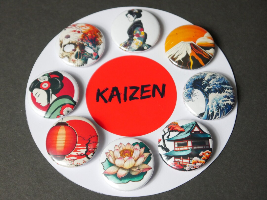 Kaizen | Pinback Button Badge Set | 25mm | Japan - Etsy