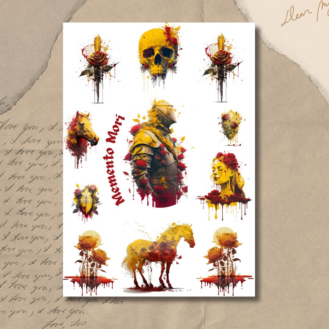 Sticker Sheet - Memento Mori | Medieval | Bullet Journal Stickers ...