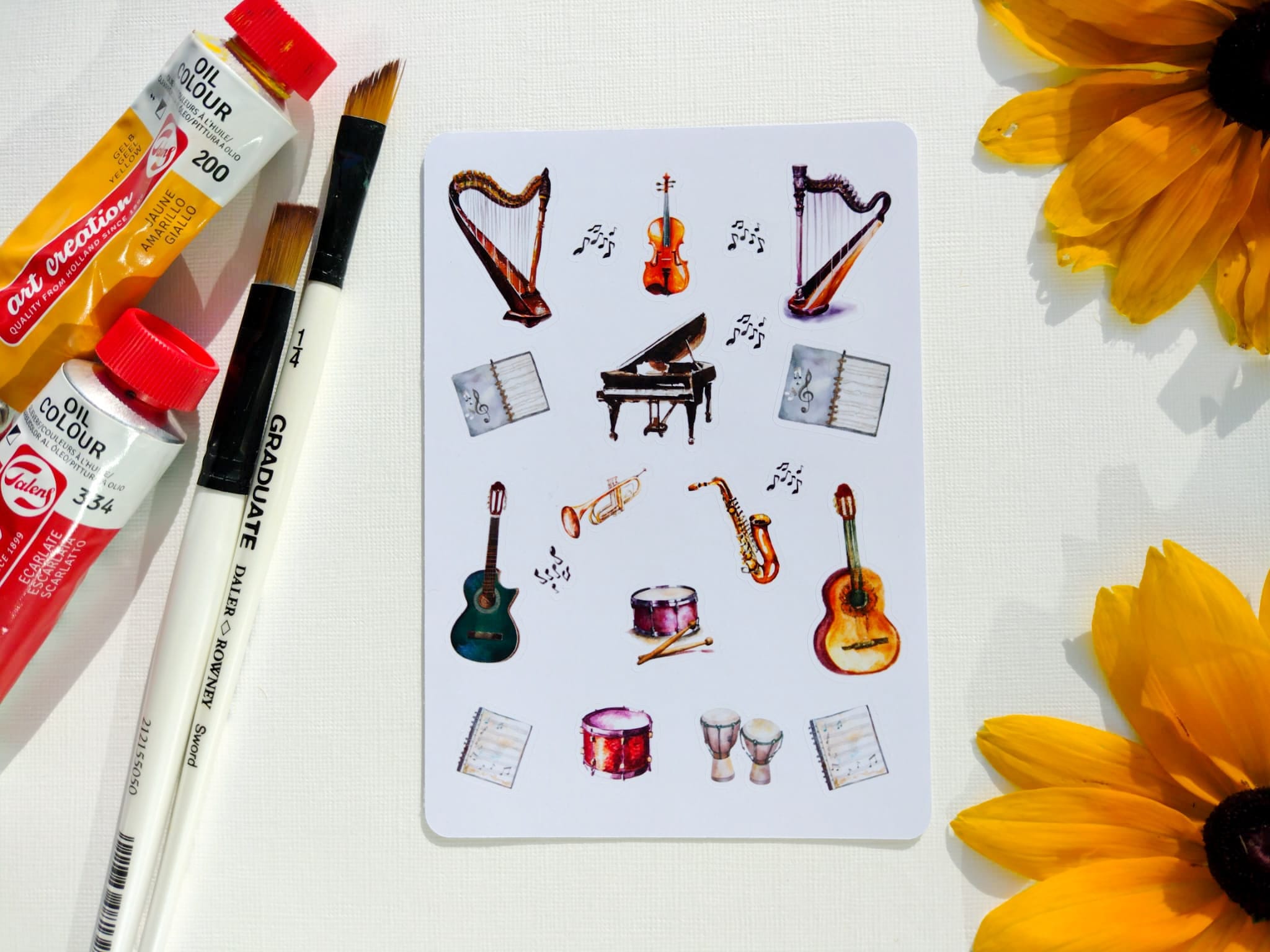 Sticker Sheet - Musical Instruments | Watercolor | Bullet Journal ...