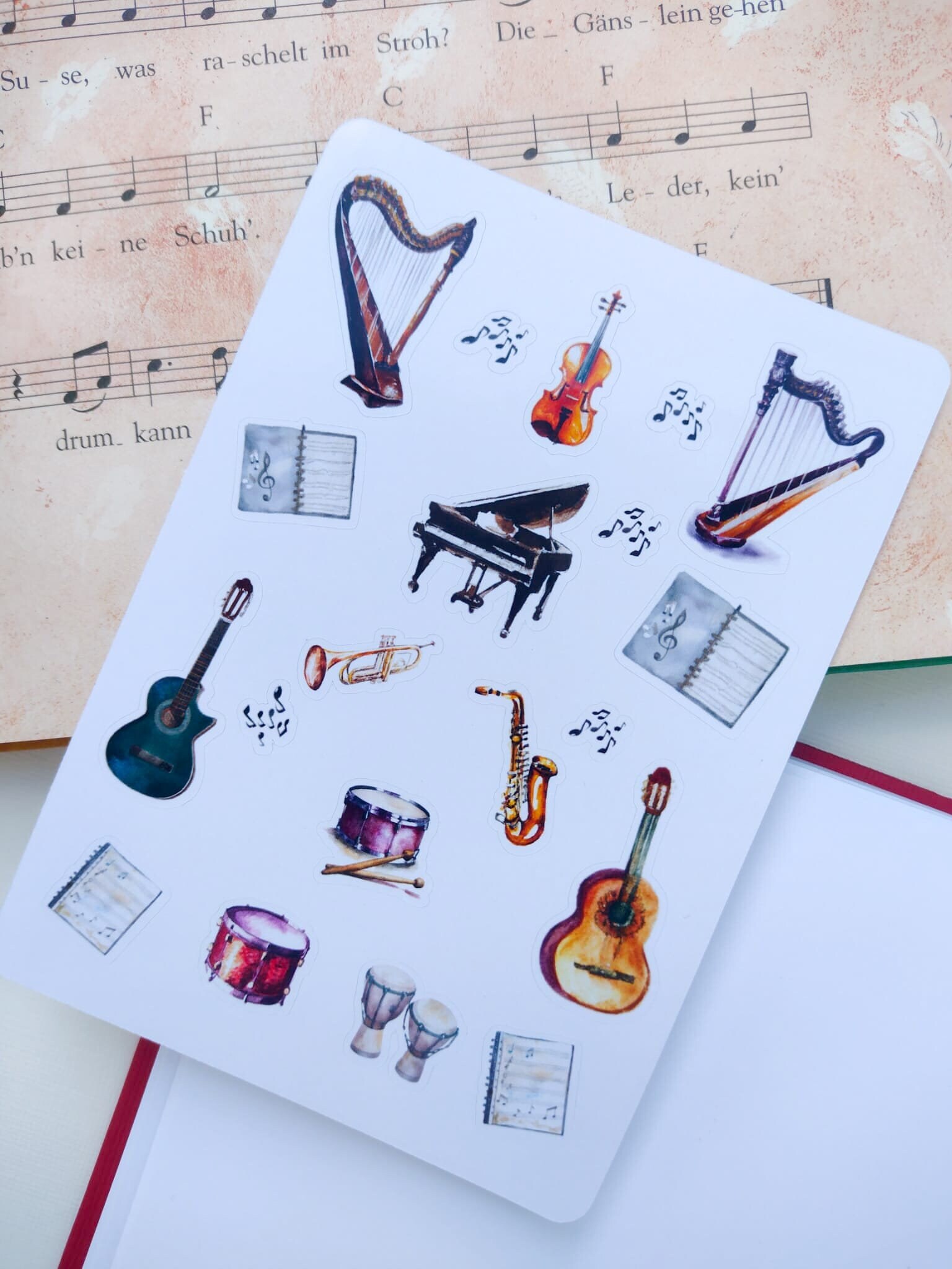 Sticker Sheet - Musical Instruments | Watercolor | Bullet Journal ...