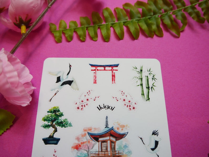 Japan Sticker Sheet Ikigai Japanese Patterns Sakura - Etsy