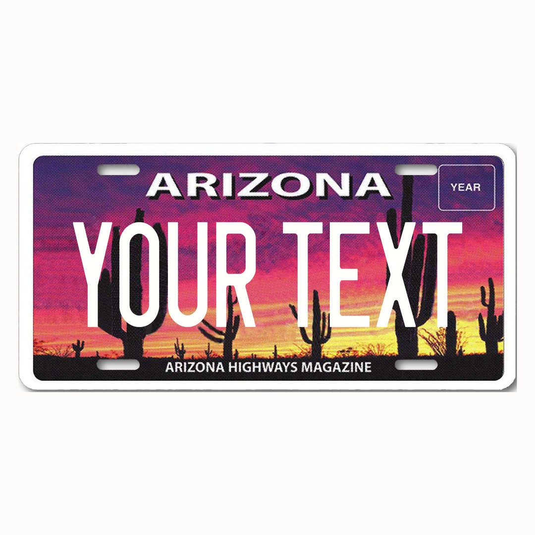 ARIZONA Hand Made Personalized Flat License Plate Any Text Your Name ...