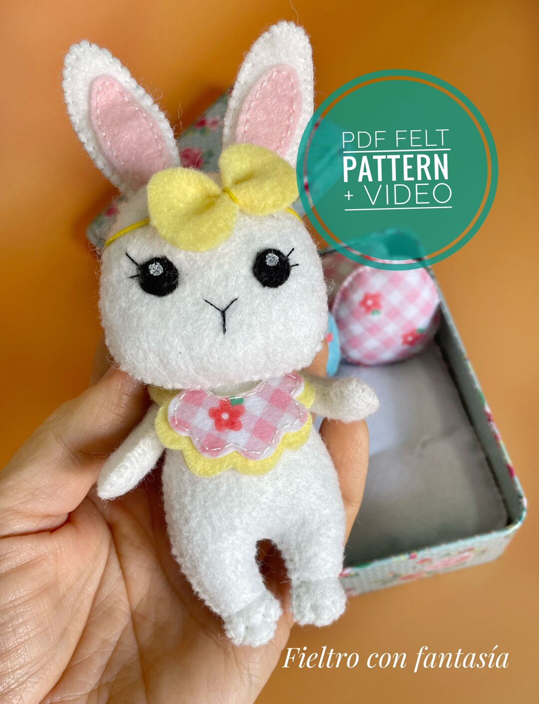 Felt Bunny Pdf Pattern, Easter Decor Pattern, Felt Easter Ornaments ...