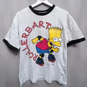 Simpsons Roller Bart Tshirt Vintage 90s Y2K RARE Ringer Official S Tee ...