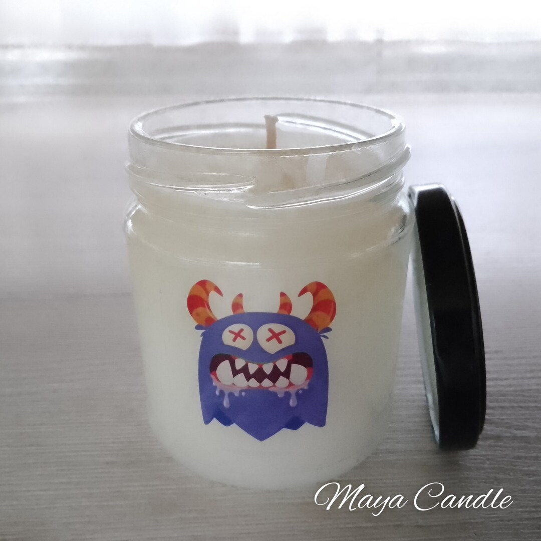 Maya Candle Horned Pumpkin Scared Emoji Halloween Candle - Etsy