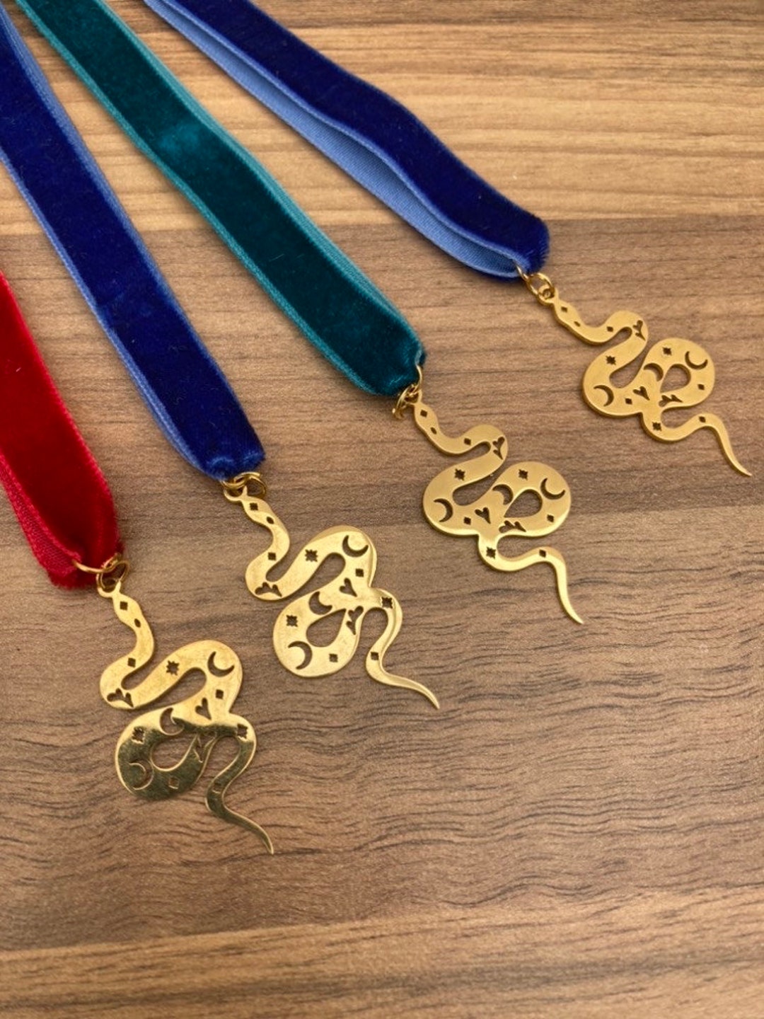 Snake Bookmark Velvet Bookmark Ribbon Bookmark With Charm Etsy UK