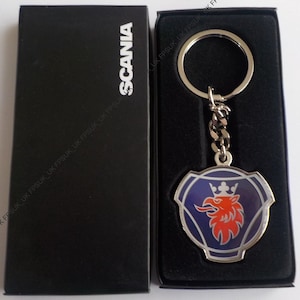 Official Scania Truck Griffin Logo Chunky Enamel Metal Key Ring Keyring ...