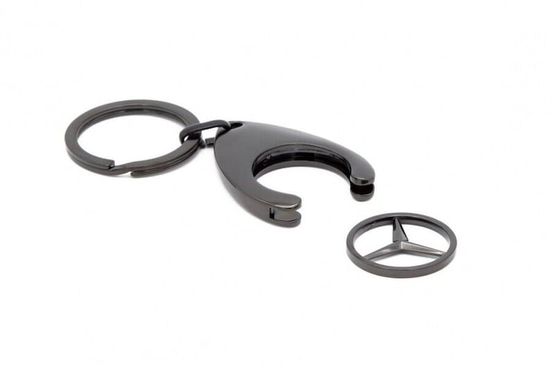 Official Mercedes Benz Classic Star Logo Shopping Coin Keyring Chain ...