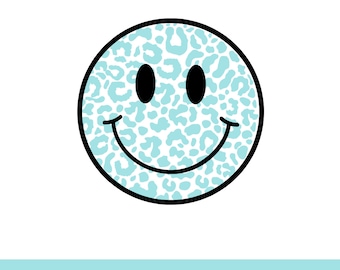 Purple Leopard Smiley Face SVG/PNG Smiley Face Svg/png - Etsy