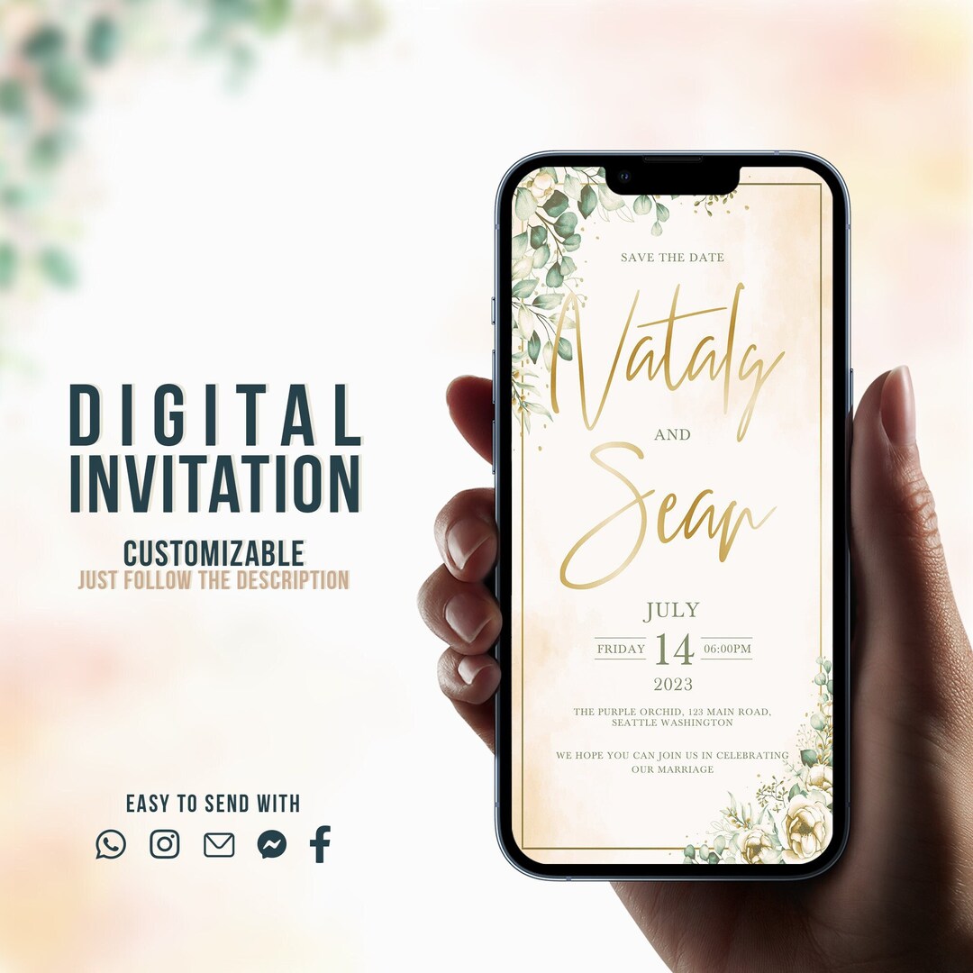 Digital Wedding Invitation Sending Invitations, Personalized Wedding ...