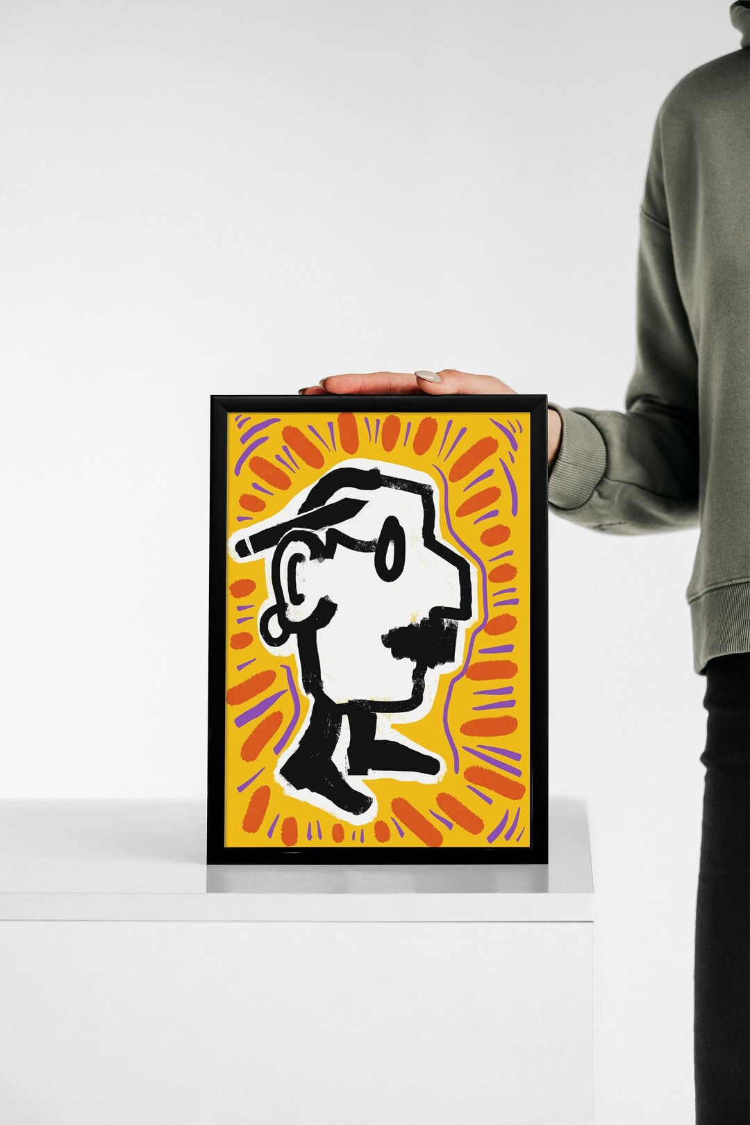 Mustache Man Art Print Illustration A4 and A5 - Etsy