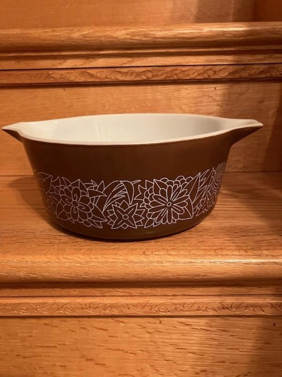 Pyrex Vintage Woodland Brown Casserole Bowl Without Lid 475B 2.5Q - Etsy