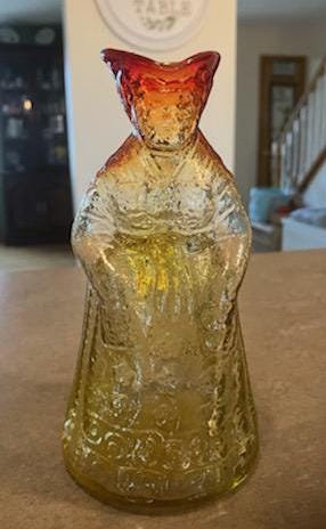 Amberina Colonial Woman Glass Syrup Pitcher With Handle/10 Fluid Ounces ...