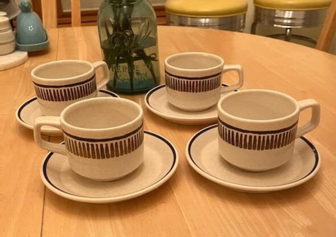 Set of 4 Temper-ware by Lenox Cups and Saucers/percussion - Etsy