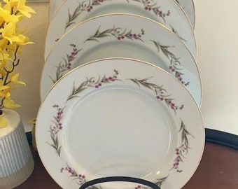 Vintage Prestige Dinner Plate Set of 4 Pink Floral Green - Etsy